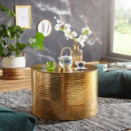 Pharao24.de Sofatisch aus Aluminium Goldfarben