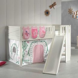 Pharao24.de Kinderspielbett aus Kiefer Massivholz Vorhang Set