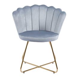 Pharao24.de Design Stuhl Esszimmer in Muschelform Gestell aus Metall (2er Set)