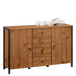 Pharao24.de Sideboard Kommode mit vier Schubladen 2 t&uuml;rig
