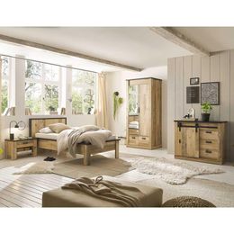 Pharao24.de Schlafzimmer Set 4teilig im modernen Landhausstil 209 cm hoch (vierteilig)