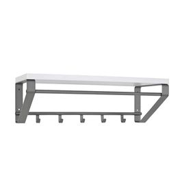 Pharao24.de H&auml;ngegarderobe in Wei&szlig; Anthrazit 70 cm
