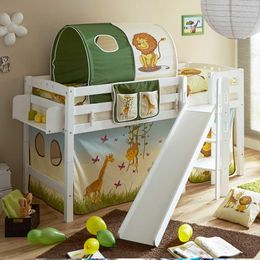 Pharao24.de Kinder Einzelbett im Zootier Design Rutsche