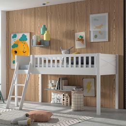 Pharao24.de Kinder Etagenbett aus Kiefer Massivholz 114 cm hoch