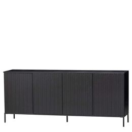 Pharao24.de Schwarzes Skandi Stil Sideboard 200 cm breit 85 cm hoch