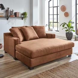 Pharao24.de Loveseat Mikrofaser Braun in modernem Design 173 cm tief