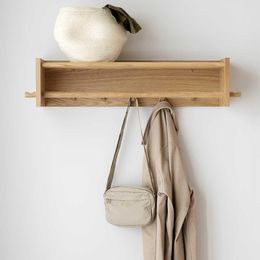 Pharao24.de Holzgarderobe Eiche teilmassiv im Skandi Design 80 cm breit