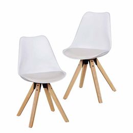 Pharao24.de Stuhl Set mit Schalensitz Wei&szlig; (2er Set)