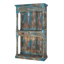 Pharao24.de Standregal Holzregal im Shabby Chic Stil mit zwei Schubladen