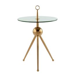 Pharao24.de Beistelltisch aus Metall Sicherheitsglas