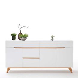 Pharao24.de Esszimmer Sideboard in Wei&szlig; Asteiche Massivholz