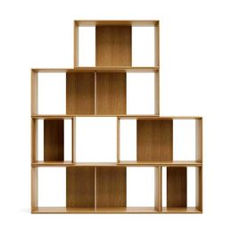 Pharao24.de Regal Elemente stapelbar in Eichefarben modernes Design (sechsteilig)