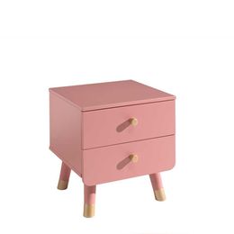 Pharao24.de Nachtschrank in Rosa und Goldfarben zwei Schubladen