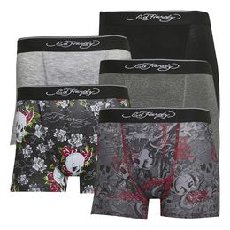 Ed Hardy 5er-Pack Herren Baumwollreiche Stretch-Boxershorts mit elastischem Bund