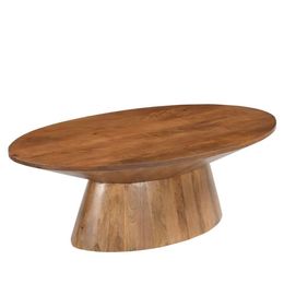 Pharao24.de Couchtisch Salontisch aus Mangobaum Massivholz in ovaler Form
