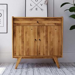 Pharao24.de Garderobenkommode aus Wildeiche Massivholz Retrostil