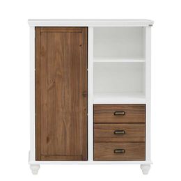 Pharao24.de Kommode Highboard mit drei Schubladen und offenen F&auml;chern