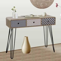 Pharao24.de Konsolentisch im Retro Look Bunt gemustert