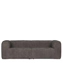 Pharao24.de Sofa Dreisitzer modern mit Breitcord Bezug Dunkelgrau