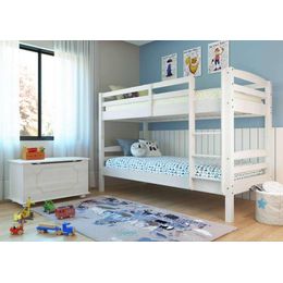 Pharao24.de Kinderdoppelstockbett aus Kiefer Massivholz auch einzeln stellbar