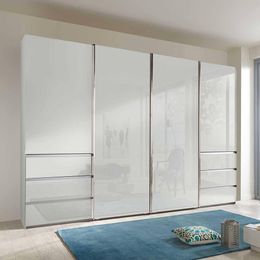 Pharao24.de Schwebet&uuml;renkleiderschrank wei&szlig; Front glasbeschichtet Made in Germany