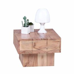 Pharao24.de Massivholz Beistelltisch aus Akazie natur 30 cm hoch