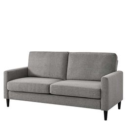 Pharao24.de Graue Wohnzimmercouch aus Webstoff 46 cm Sitzh&ouml;he