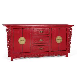 Pharao24.de Sideboard Kommode im asiatischen Stil mit Dreht&uuml;ren