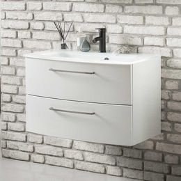 Pharao24.de H&auml;ngender Waschtisch in Wei&szlig; 80 cm breit