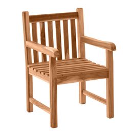 Pharao24.de Balkonstuhl aus Teak Massivholz Armlehnen