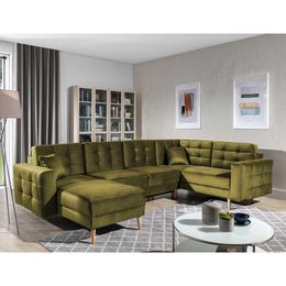 Pharao24.de Wohnlandschaft Ecksofa mit Schlaffunktion und Armlehnen