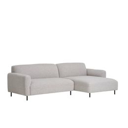 Pharao24.de L Sofa Couchecke aus Boucle Stoff in Hellgrau
