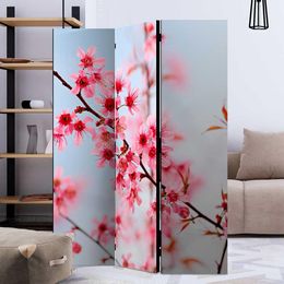 Pharao24.de Paravent blickdicht im asiatischen Stil Kirschbl&uuml;te Motiv