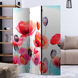 Pharao24.de Spanische Wand in Bunt Mohnblumen Motiv