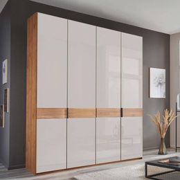 Pharao24.de Kleiderschrank Moderner Schrank in Erlefarben und Wei&szlig;