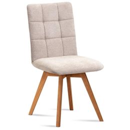 Pharao24.de Esszimmerstuhl Polsterstuhl Esszimmer in Beige aus Flockstoff (2er Set)
