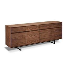 Pharao24.de Wohnzimmer Kommode in Walnussfarben furniert 4 t&uuml;rig