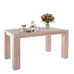 Pharao24.de K&uuml;chentisch in Wildeiche White Wash massiv modern