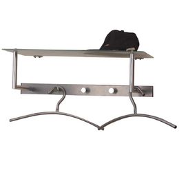 Pharao24.de H&auml;ngegarderobe aus Aluminium Glas Hutablage