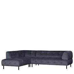 Pharao24.de XL Samt Couchecke in modernem Design 267x77x205 cm