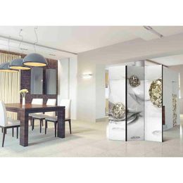 Pharao24.de Spanische Wand mit Diamanten Goldfarben und Hell Grau