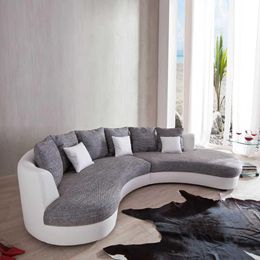 Pharao24.de Couch in U-Form Wei&szlig; Grau