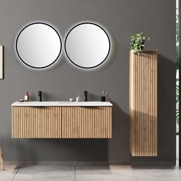 Pharao24.de Designbadezimmerm&ouml;bel in Wildeichefarben Made in Germany (vierteilig)