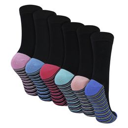 6er Pack Damen Bambus Socken Weich Atmungsaktiv Gemusterte Alltagsocken