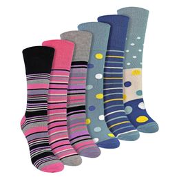 6er Pack Damen Bambus Nicht-Elastische Socken Weich Atmungsaktiv Alltagskomfort