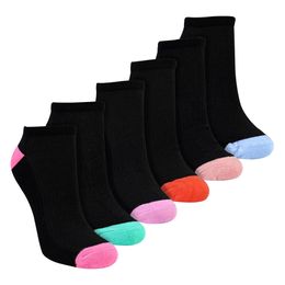 6er-Pack Damen Bambus Trainingssocken Weich Atmungsaktiv Fersen-Zehen Design
