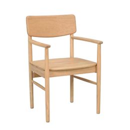 Pharao24.de Armlehnstuhl Stuhl Esszimmer aus Eiche Massivholz mit Armlehnen