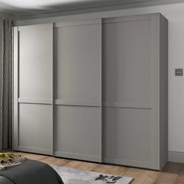 Pharao24.de Kleiderschrank Schwebet&uuml;ren hellgrau 217 cm hoch Made in Germany