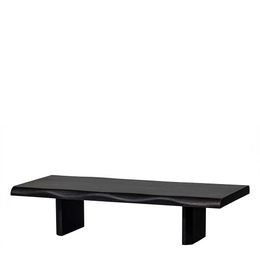 Pharao24.de Japandi Couchtisch schwarz aus Mangobaum Massivholz 28 cm hoch