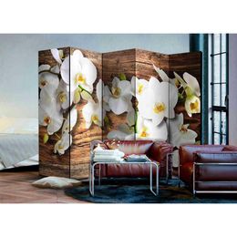 Pharao24.de Paravent Trennwand mit Orchideen Motiv modern